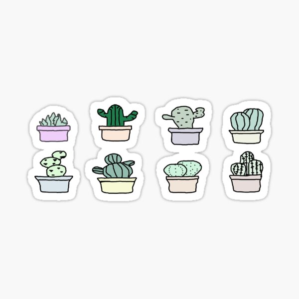 "Cute Cacti Sticker Pack" Sticker for Sale by sasastar10 | Redbubble