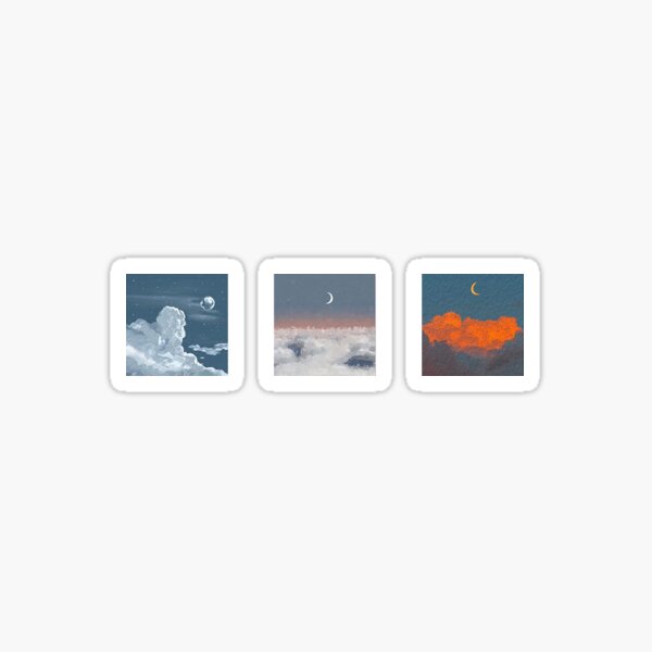 "Journaling Sticker - Painting Scenery Moon Phase Collection " Sticker ...