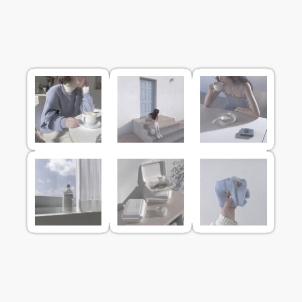 "baby blue aesthetic - morning tea" Sticker by MiiSweets | Redbubble