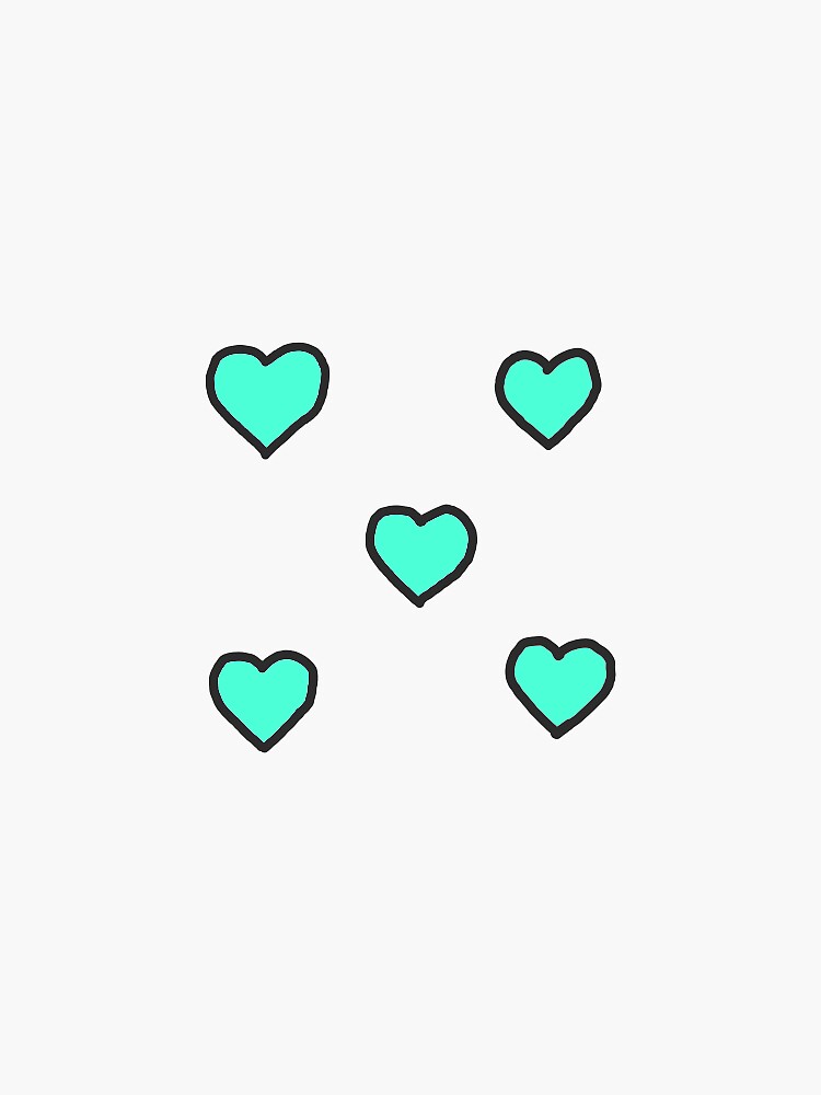 "Mint Green Heart Sticker Pack " Sticker for Sale by felicitysibold ...