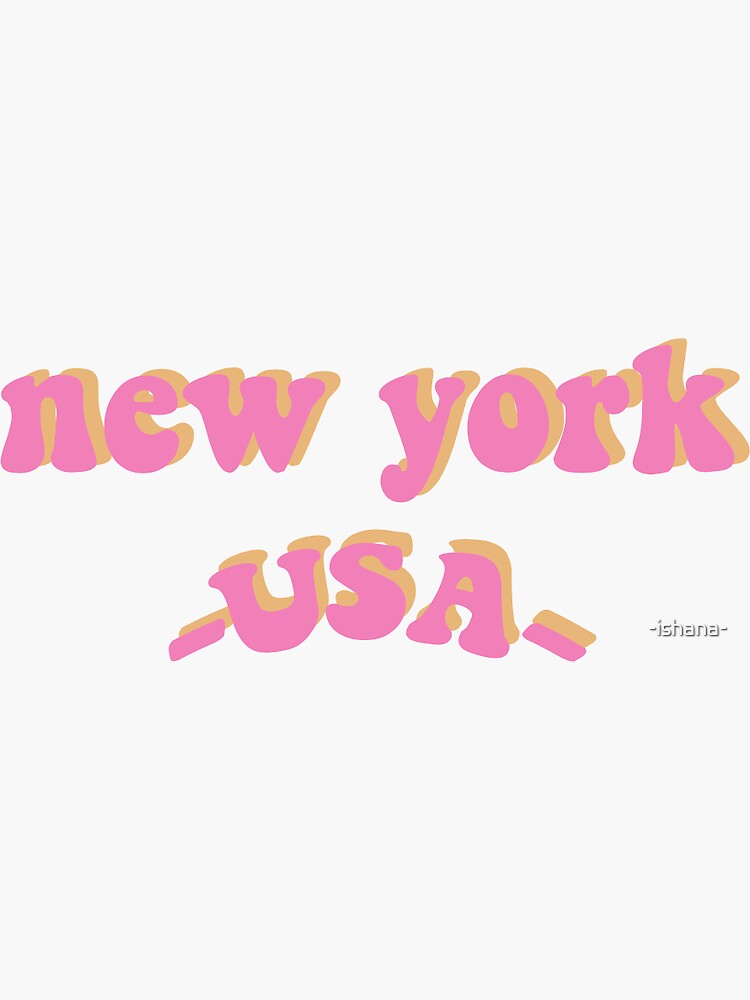 "orange+pink new york, usa" Sticker for Sale by -ishana- | Redbubble