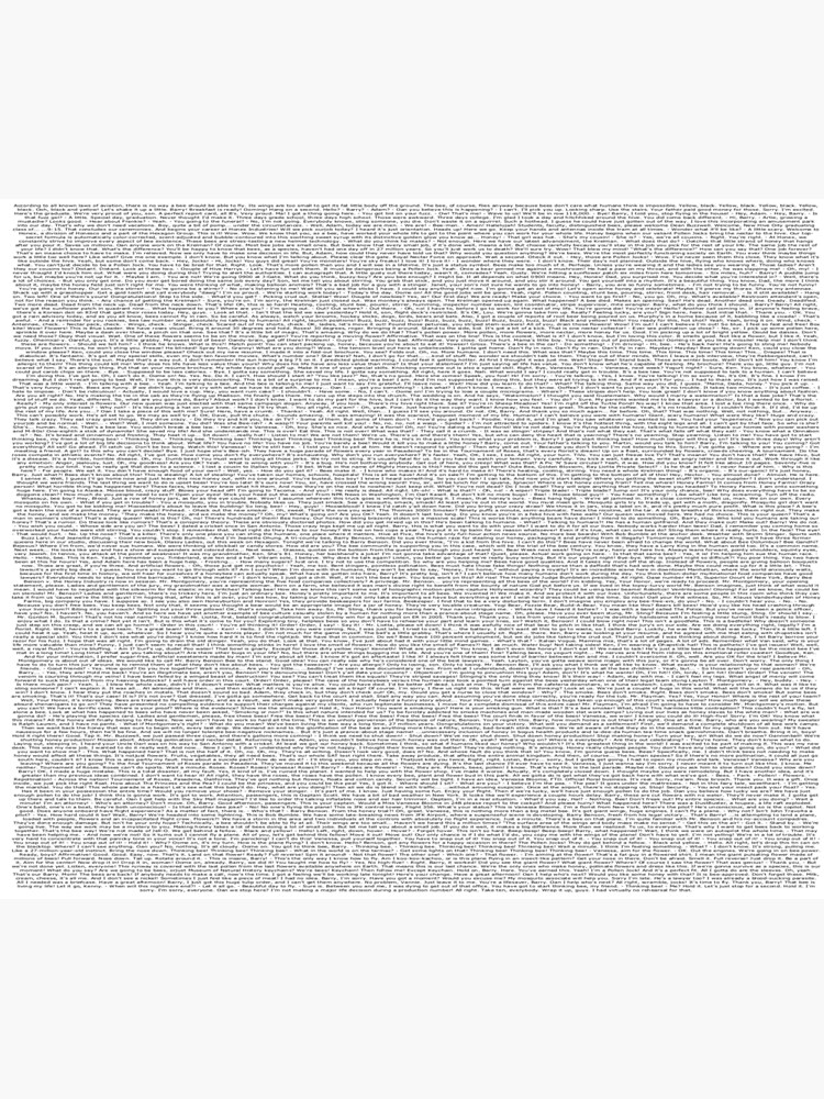 The ENTIRE Bee Movie Script Tapestry