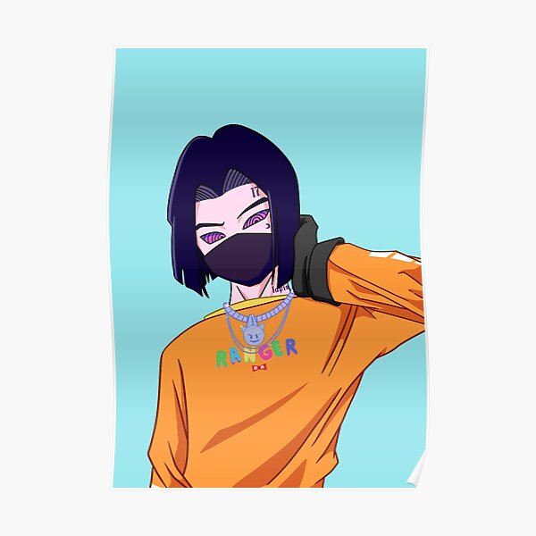 "android 17 ranger red ribbon" Poster for Sale by wolveskun | Redbubble