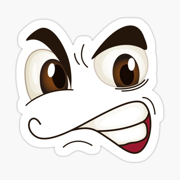 "Angry Face" Sticker for Sale by ZiiVO | Redbubble
