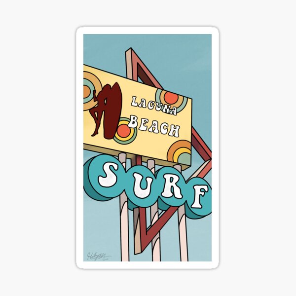 "70s surf billboard" Sticker for Sale by BelowCalypso | Redbubble