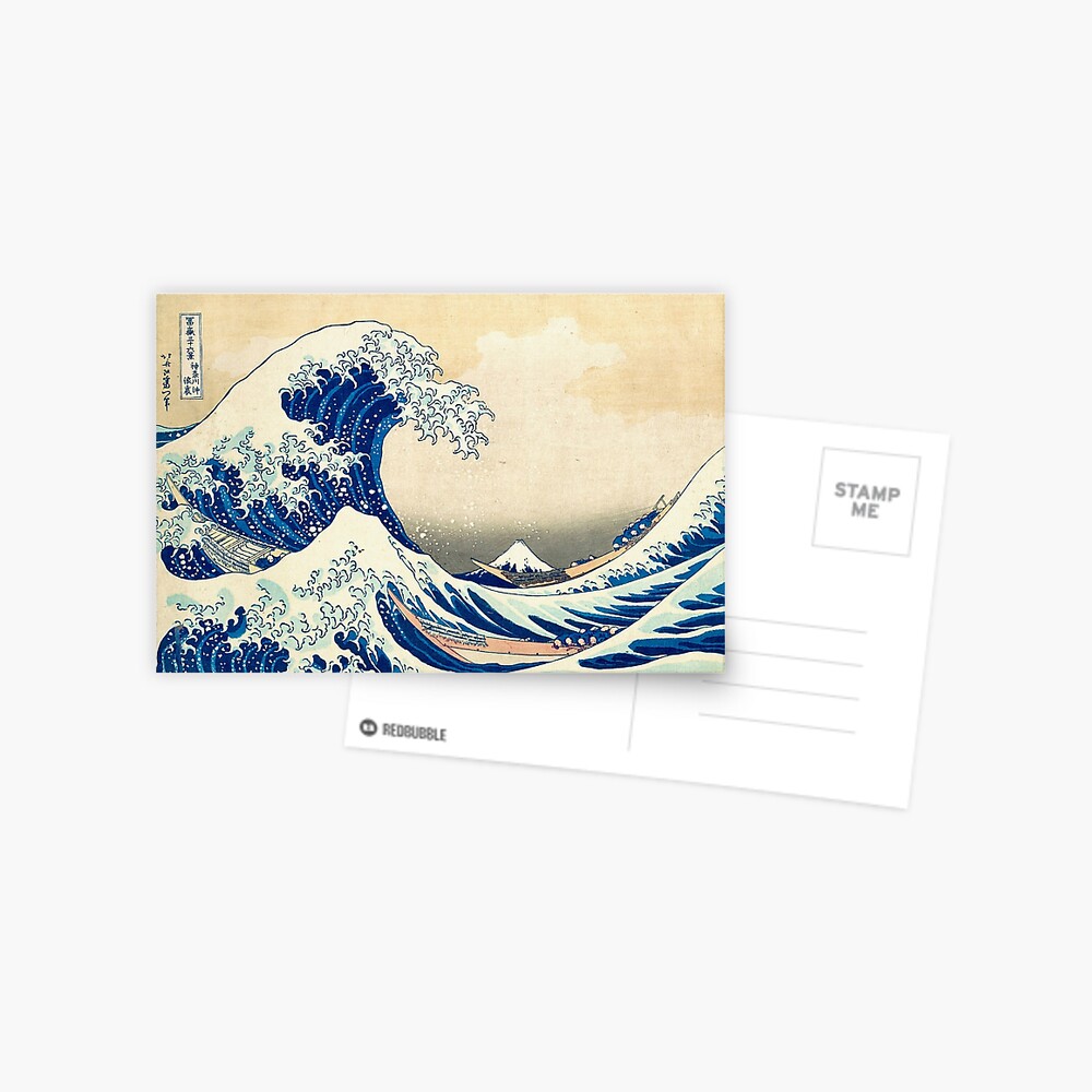 "The Great Wave Off Kanagawa" Postcard for Sale by rehabtiger | Redbubble