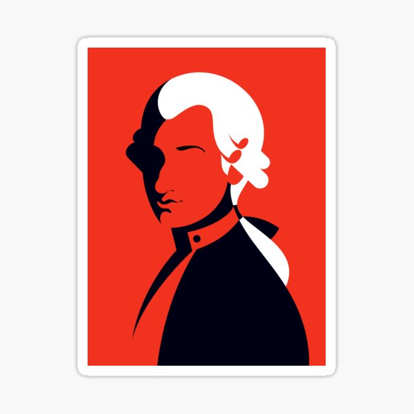 "Mozart" Sticker for Sale by Benedrawings | Redbubble