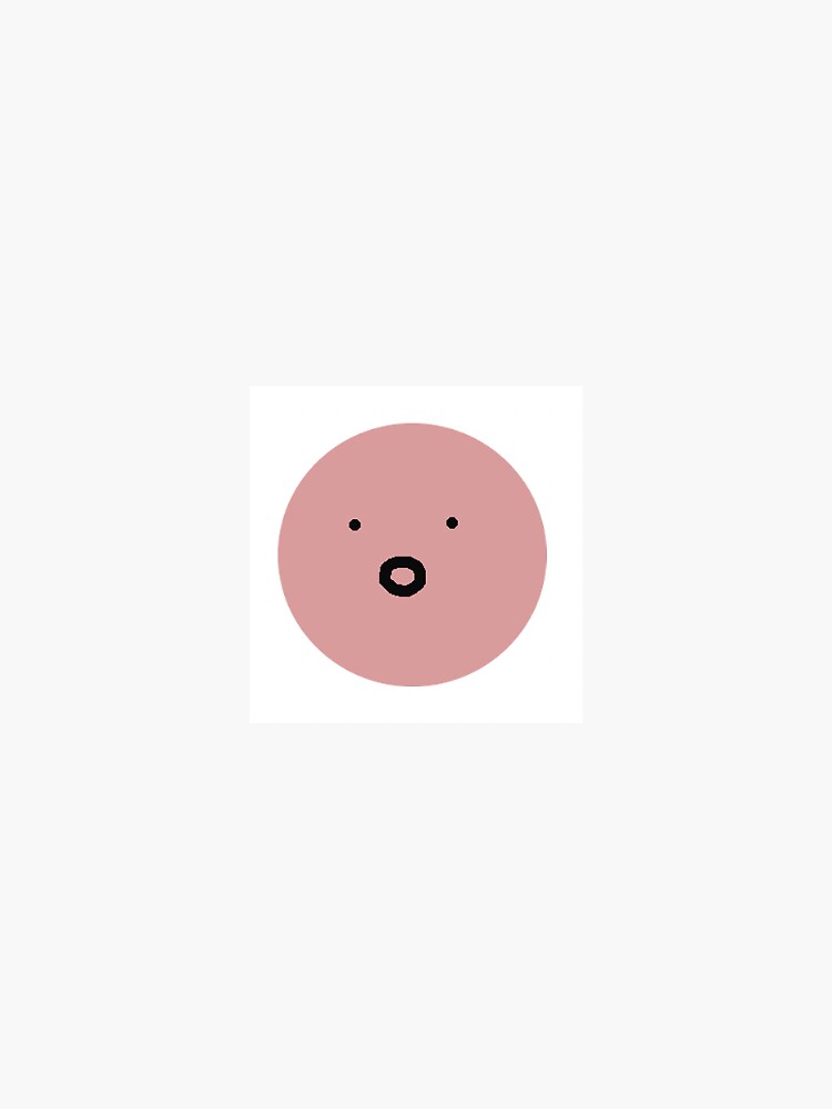 "pink surprised face " Sticker for Sale by clariceew | Redbubble