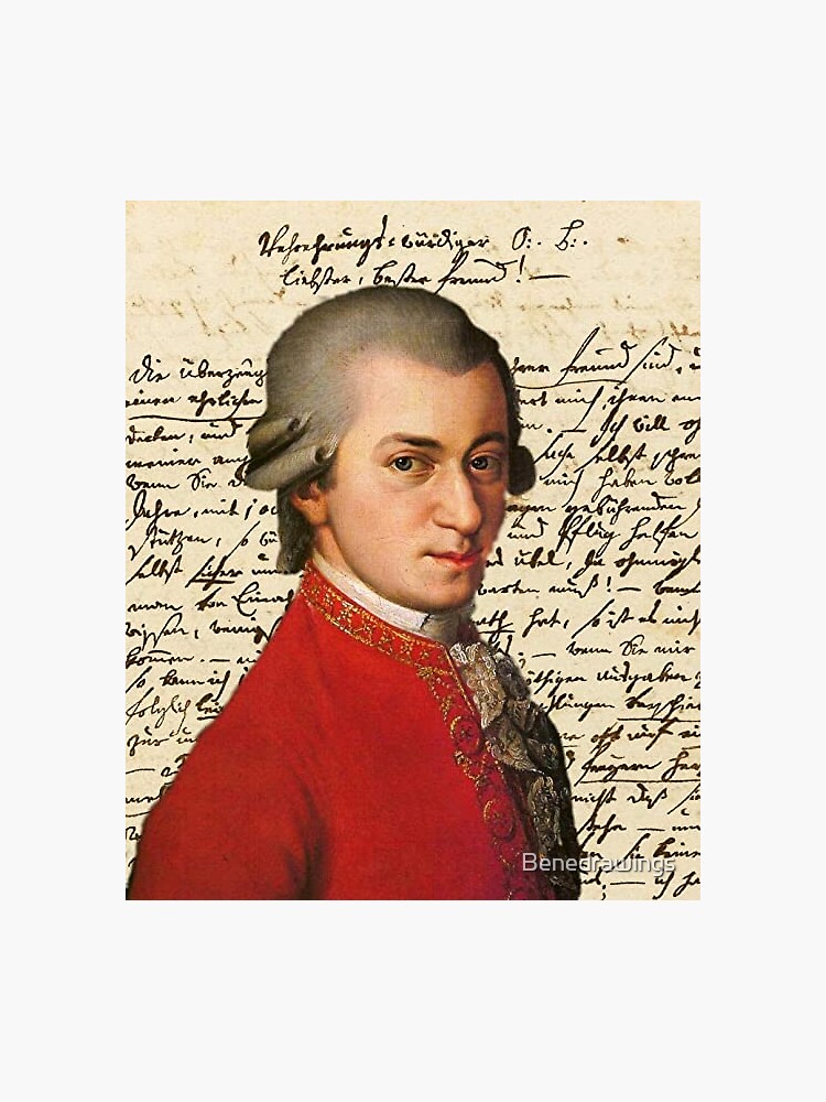 "Mozart" Sticker for Sale by Benedrawings | Redbubble
