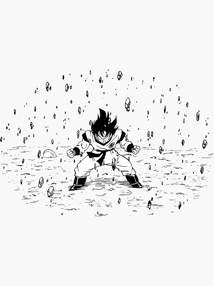 "Goku Power Up" Sticker by JiuJiuArts | Redbubble