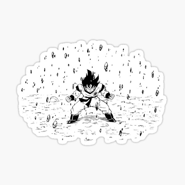 "Goku Power Up" Sticker by JiuJiuArts | Redbubble