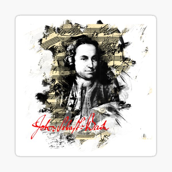 "Johann Sebastian Bach" Sticker by vivalarevolucio | Redbubble