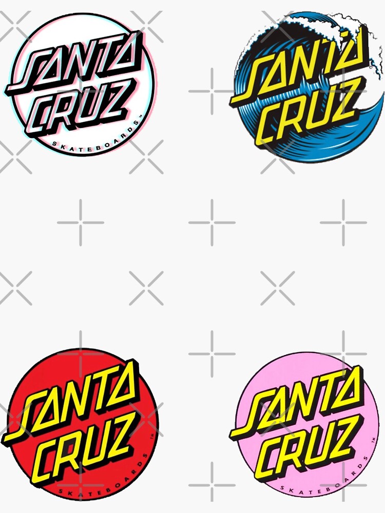 "Santa Cruz 4-Pack" Sticker for Sale by marblequeen | Redbubble