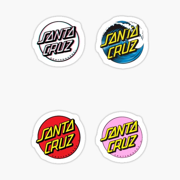 "Santa Cruz 4-Pack" Sticker for Sale by marblequeen | Redbubble