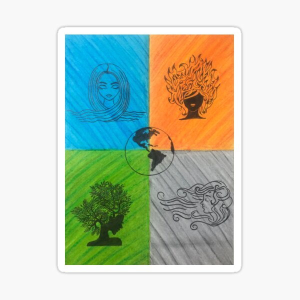 "The 4 Elements" Sticker by delphy909 | Redbubble