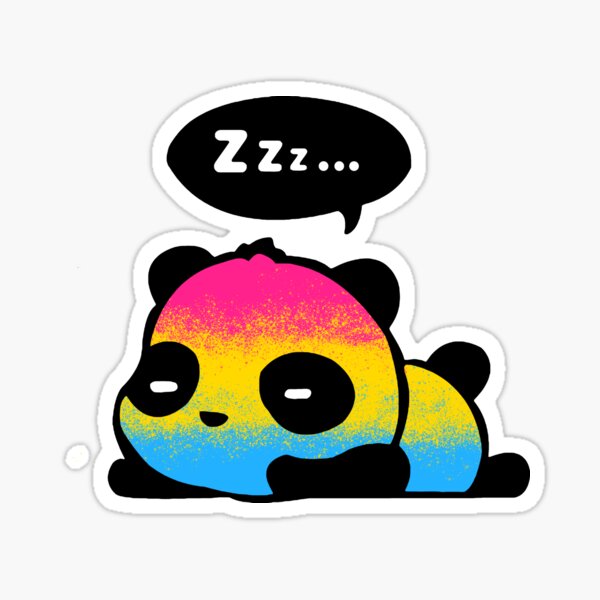 "Pansexual pride sleeping panda" Sticker by Ellie-Shepherd | Redbubble