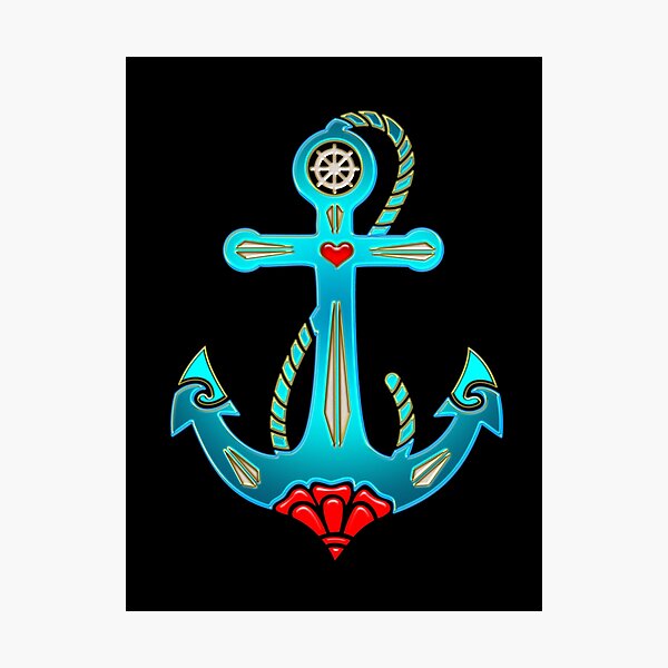 "Anchor Sacred Rose, Symbol Hope Faith Love" Photographic Print for ...