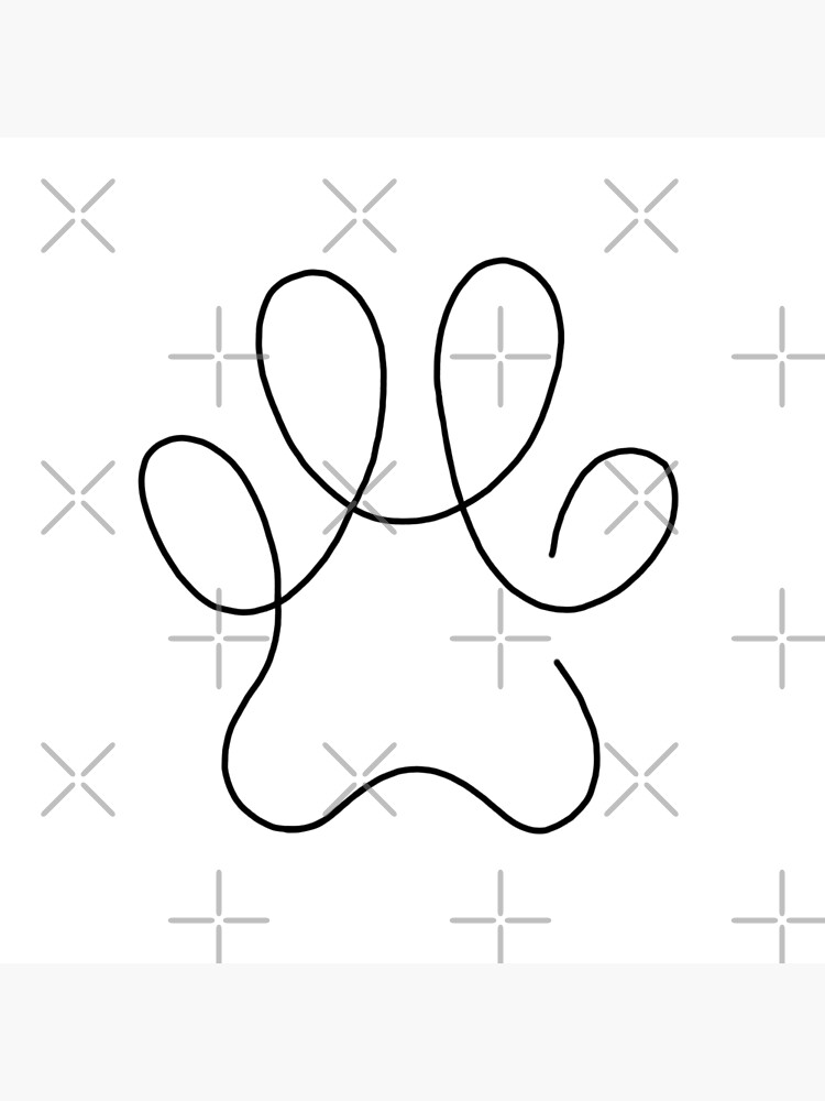 "Continuous Line Paw Print" Art Print for Sale by littledinosaurs ...