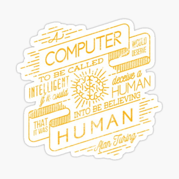 " Intelligent Machine by Alan Turing." Sticker for Sale by RtzCreative ...