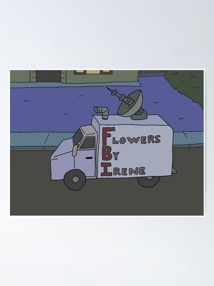 "The Simpsons FBI Flowers By Irene truck" Poster by thebcarts | Redbubble