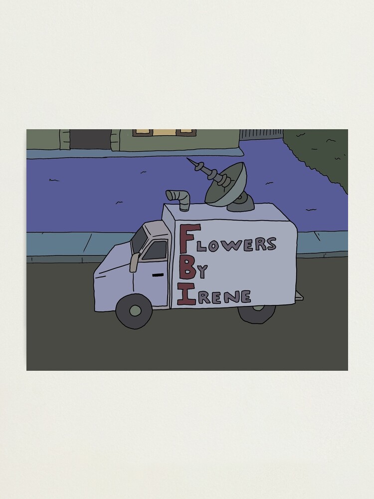 "The Simpsons FBI Flowers By Irene truck" Photographic Print for Sale ...