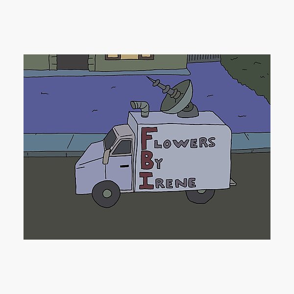 "The Simpsons FBI Flowers By Irene truck" Photographic Print for Sale by thebcarts | Redbubble