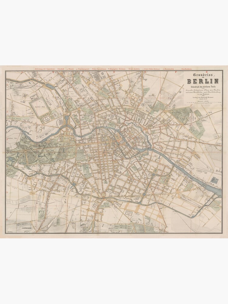 "Vintage Karte von Berlin Deutschland (1871)" Fotodruck von ...
