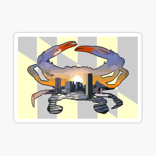 "Cobblestone Crabs - Baltimore" Sticker by DougPop | Redbubble