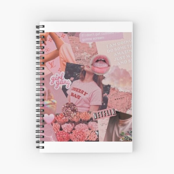 Y2k Pink Aesthetic Collage Spiral Notebooks | Redbubble