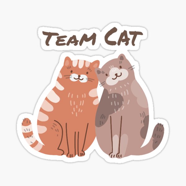 "Team cat designs" Sticker for Sale by atcharaw31 | Redbubble