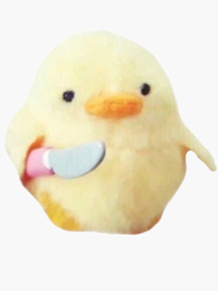 "Cute Duck with Knife Sticker" Sticker for Sale by Rainbowstickerz ...