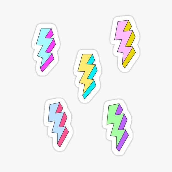"pastel lightning bolt sticker pack" Sticker for Sale by mikaylanrioux ...