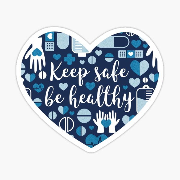 "Keep safe be healthy // navy blue background white pastel and classic ...