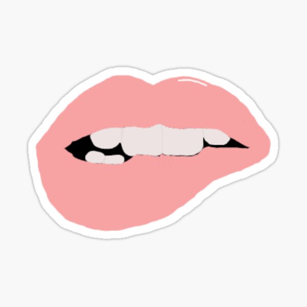"Biting lip sticker" Sticker for Sale by nicolastickers | Redbubble