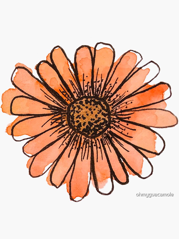 "Orange Flower" Sticker by ohmyguacamole | Redbubble