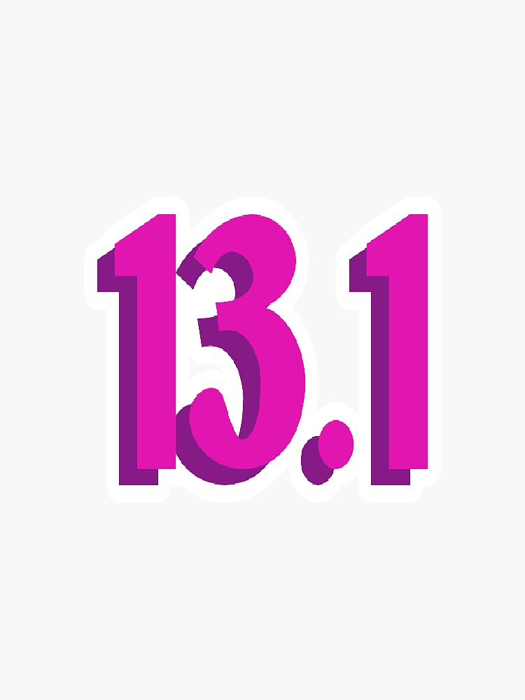"13.1 Half marathon sticker" Sticker for Sale by annabelf541 | Redbubble