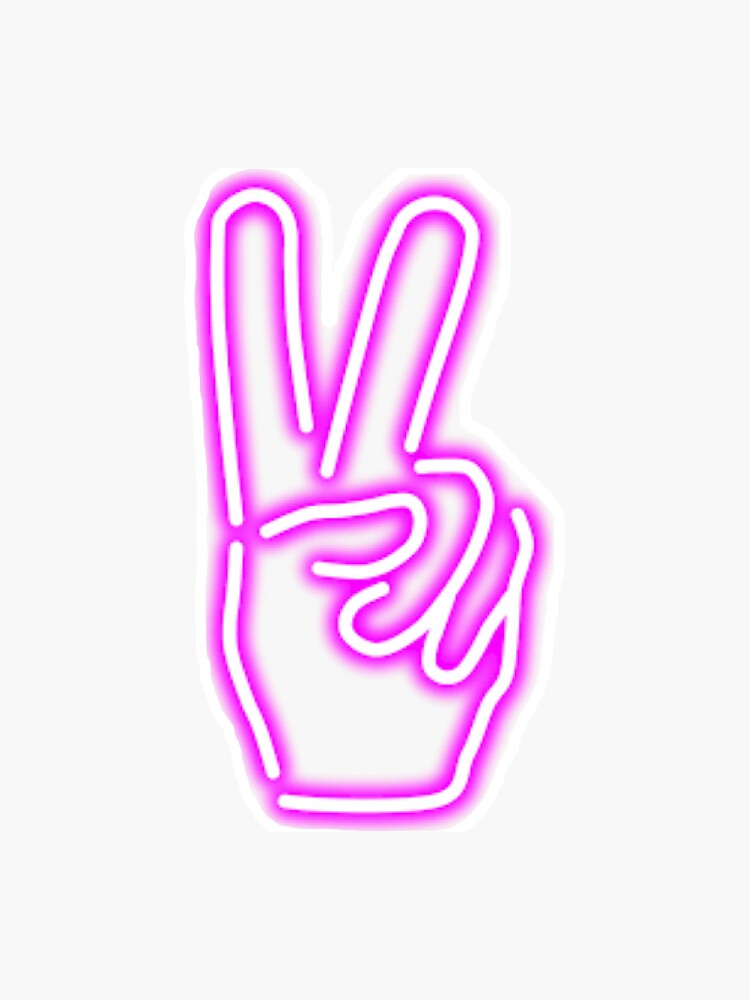 "neon peace sign sticker" Sticker for Sale by omicom | Redbubble