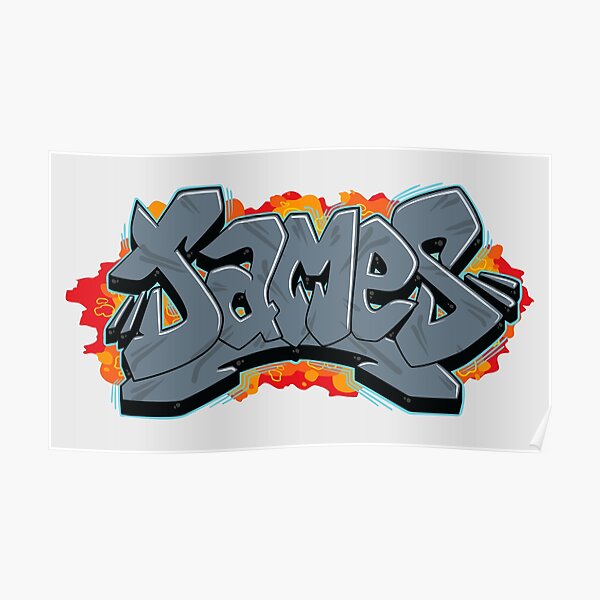 "James Graffiti Name" Poster for Sale by NameGraffiti | Redbubble