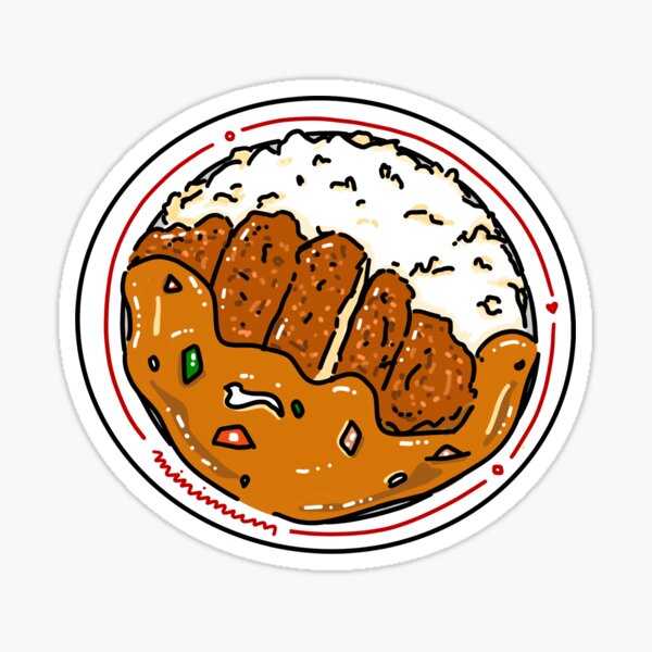 "Japanese curry with rice" Sticker for Sale by Broke-student | Redbubble