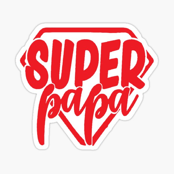 "SUPER PAPA : Cute Family Gift idea for Dad " Sticker for Sale by ...