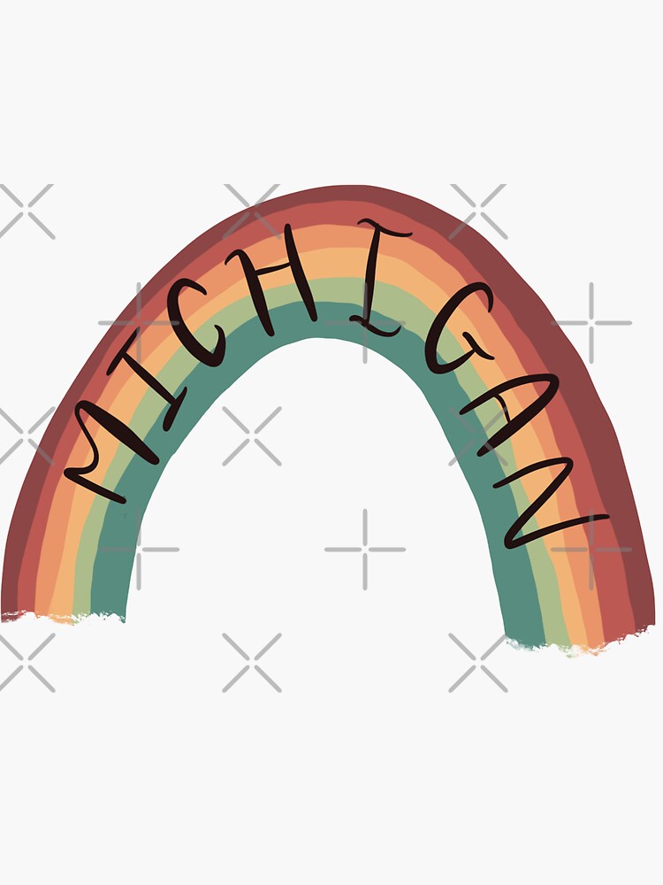 "michigan rainbow" Sticker for Sale by lavender-skyes | Redbubble
