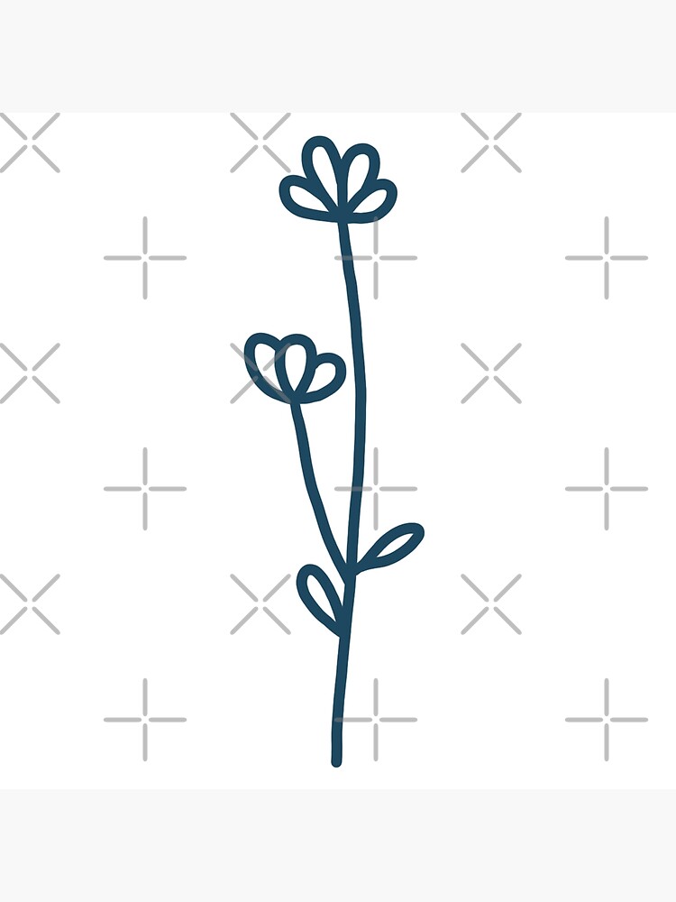 "Dainty Blue Flower Outline" Poster for Sale by PlantPeak | Redbubble