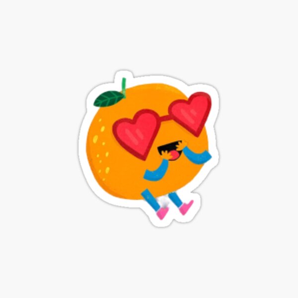 "cute orange sticker " Sticker by amandasabreen1 | Redbubble