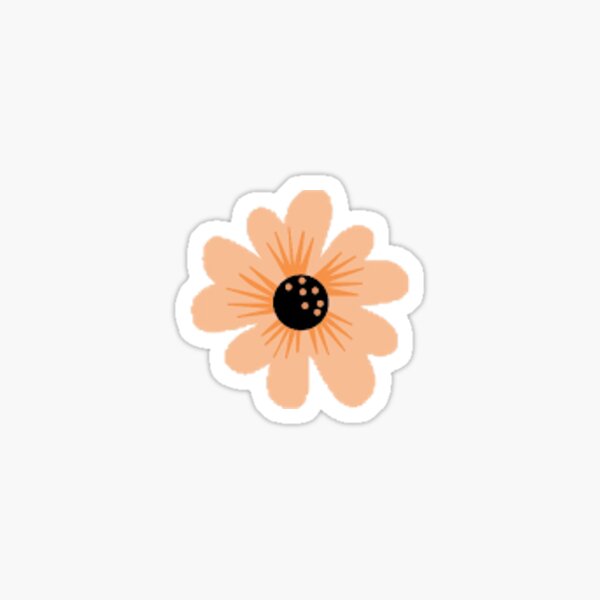 "peach flower " Sticker by rebekahlauren | Redbubble