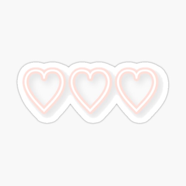 "cute pink heart trio" Sticker by juliapien | Redbubble