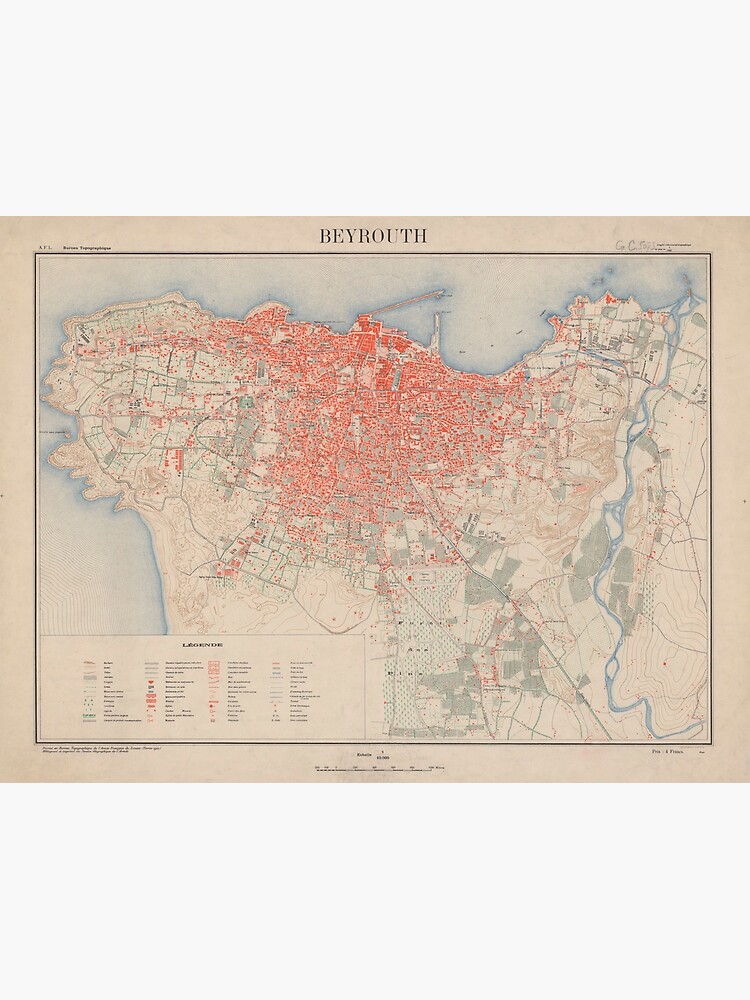 "Vintage Map of Beirut Lebanon (1922)" Poster for Sale by BravuraMedia ...