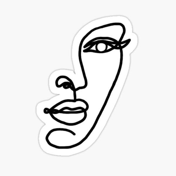 "minimal half face" Sticker by sydneylin | Redbubble