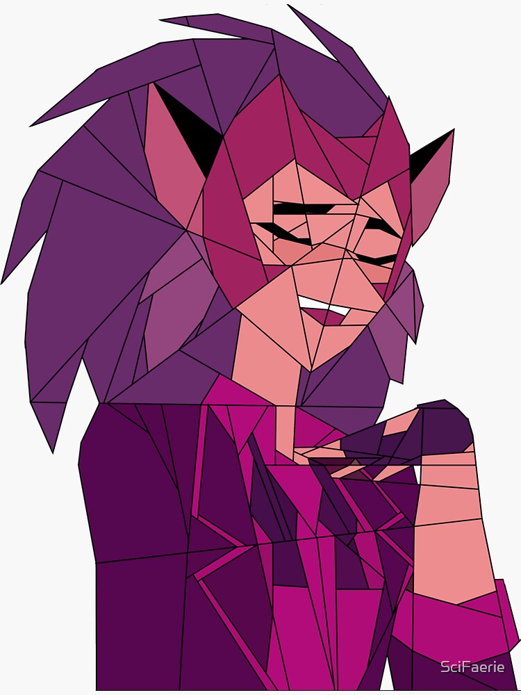 "Geometric Tuxedo wearing Catra" Sticker by SciFaerie | Redbubble