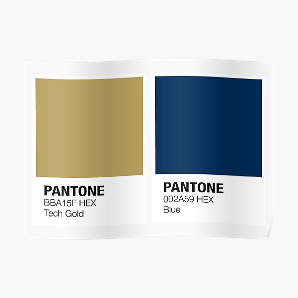 Póster «Pantone azul y dorado dorado» de ec0naway | Redbubble