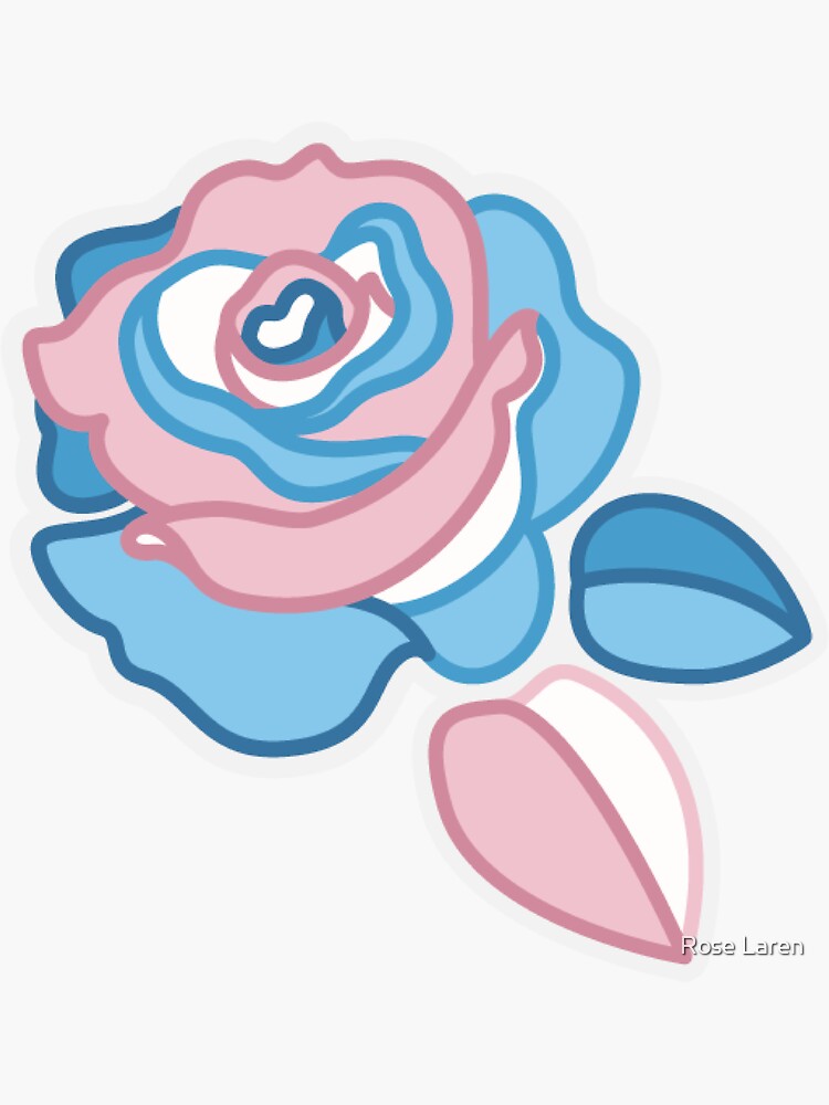 "Trans Pride Rose Flower" Sticker for Sale by LanceMino | Redbubble